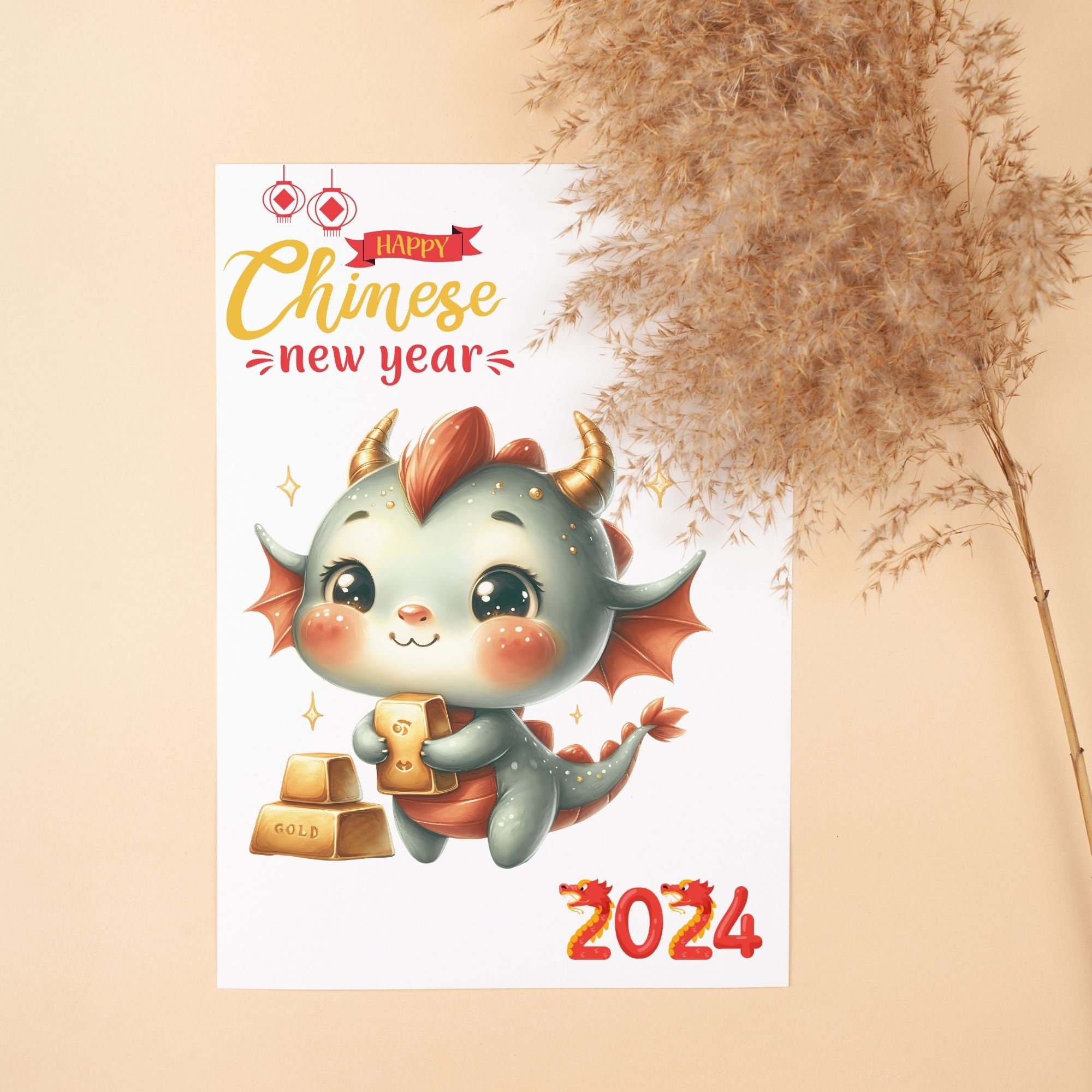 2024 Cute Dragon Clipart Chinese New Year Watercolor Clipart - Etsy