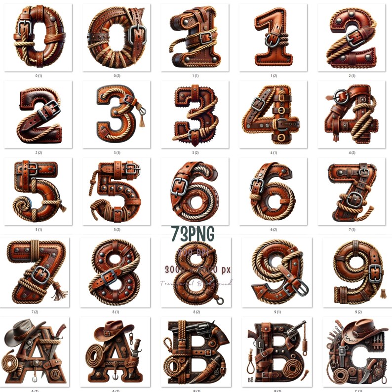 Western Cowboy Alphabet Clipart: PNG Font, Wild West Letters (PDF ...