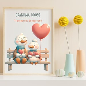 Grandma Goose, Goose Clipart, Goose Print, Goose Print Nursery, Geese ...