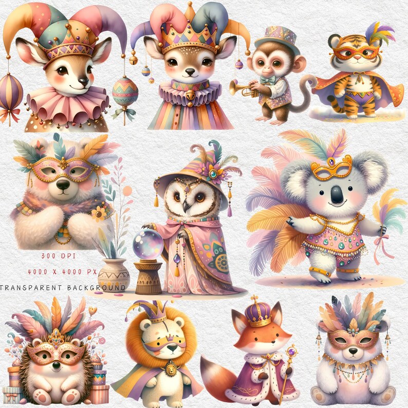 Mardi Gras PNG, Mardi Gras Clipart, Watercolor Cute Mardi Gras Clipart ...