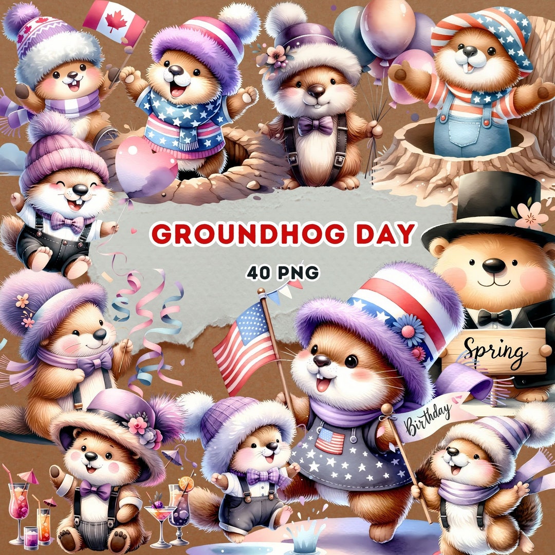Groundhog Clipart, Watercolor Groundhog Clipart, Woodchuck PNG ...