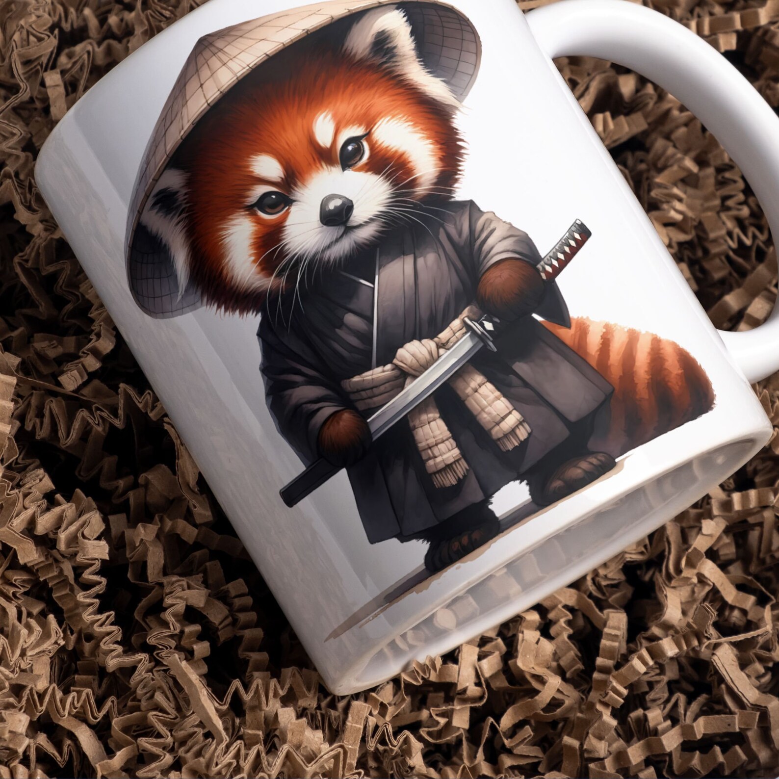 Samurai Animals, Japanese Samurai Cat T-shirt Design, Manga Animal ...