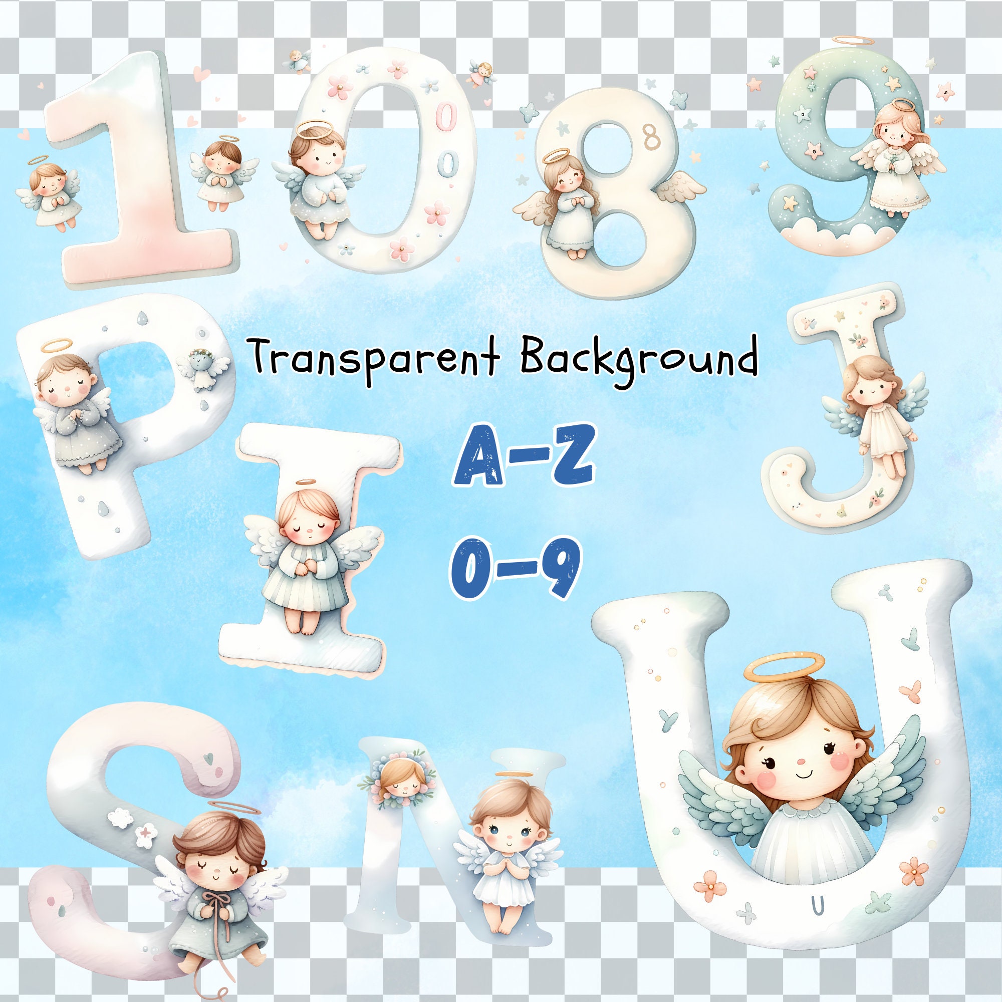 Christmas Angel Alphabet Clipart Fairy Alphabet Christmas - Etsy