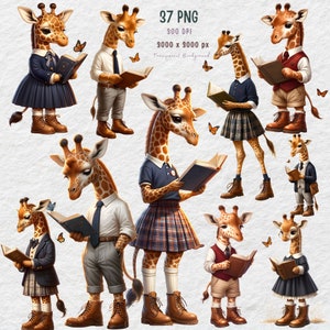 Giraffe Clipart, Back to School Clipart, Giraffe Png, Back to School ...