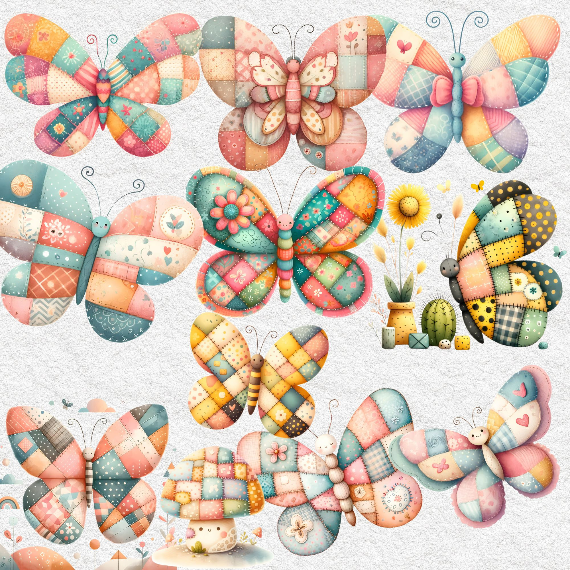 Patchwork Bee, Patchwork Animal Clipart, Patchwork Clipart, Patchwork Butterfly, Bird, Bee ...