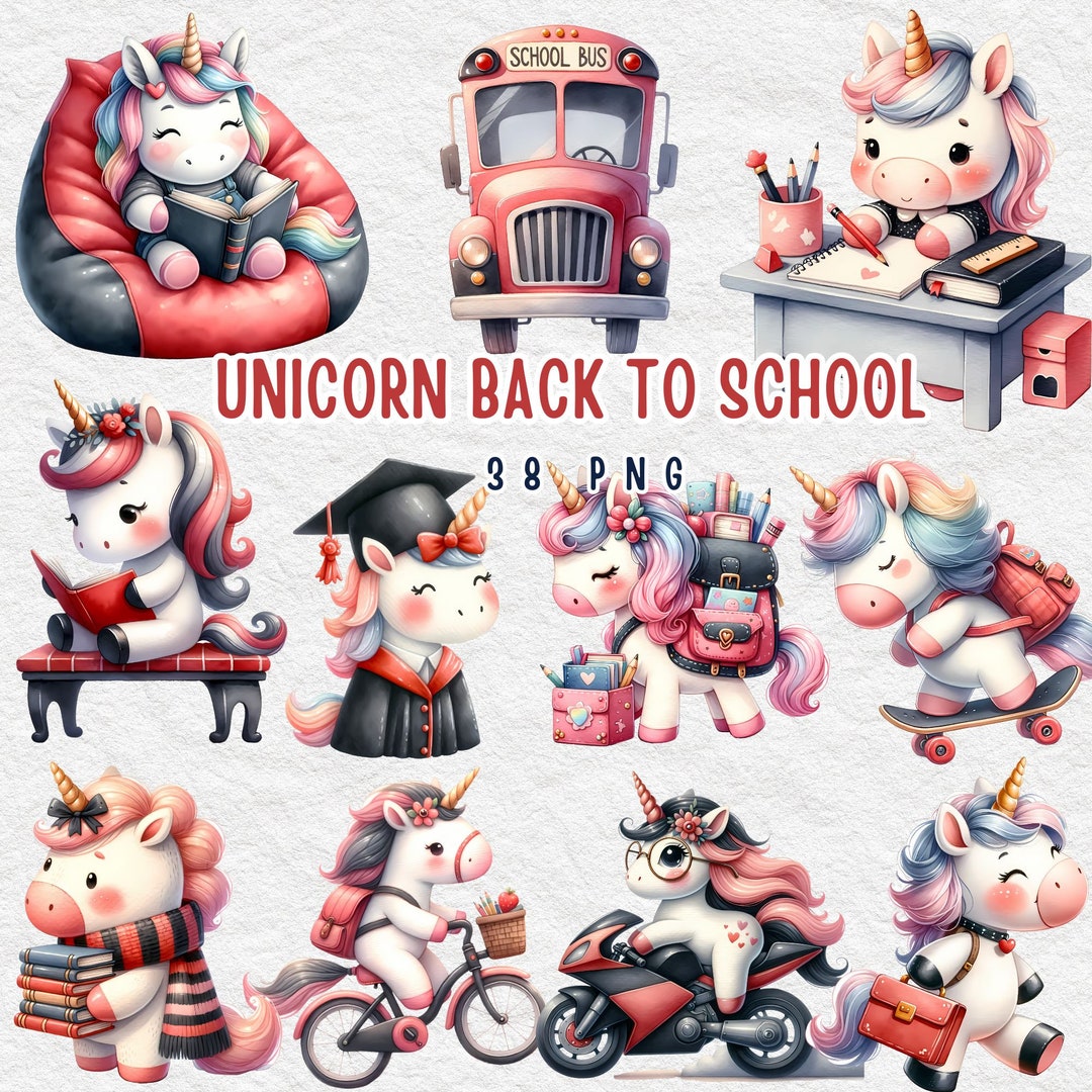 Unicorn Back to School, Unicorns Clipart , Unicorn PNG, Unicorns PNG ...