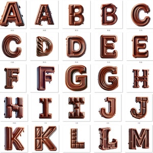 Chocolate Alphabet, Chocolate Clipart, Watercolor Chocolate Clipart ...