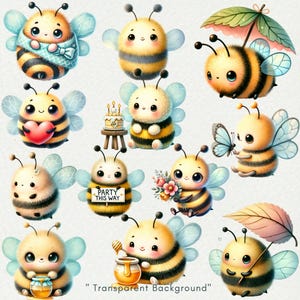 Bee Birthday Party Clipart Bundle, Happy Bee Day, Funny Birthday, Cute ...