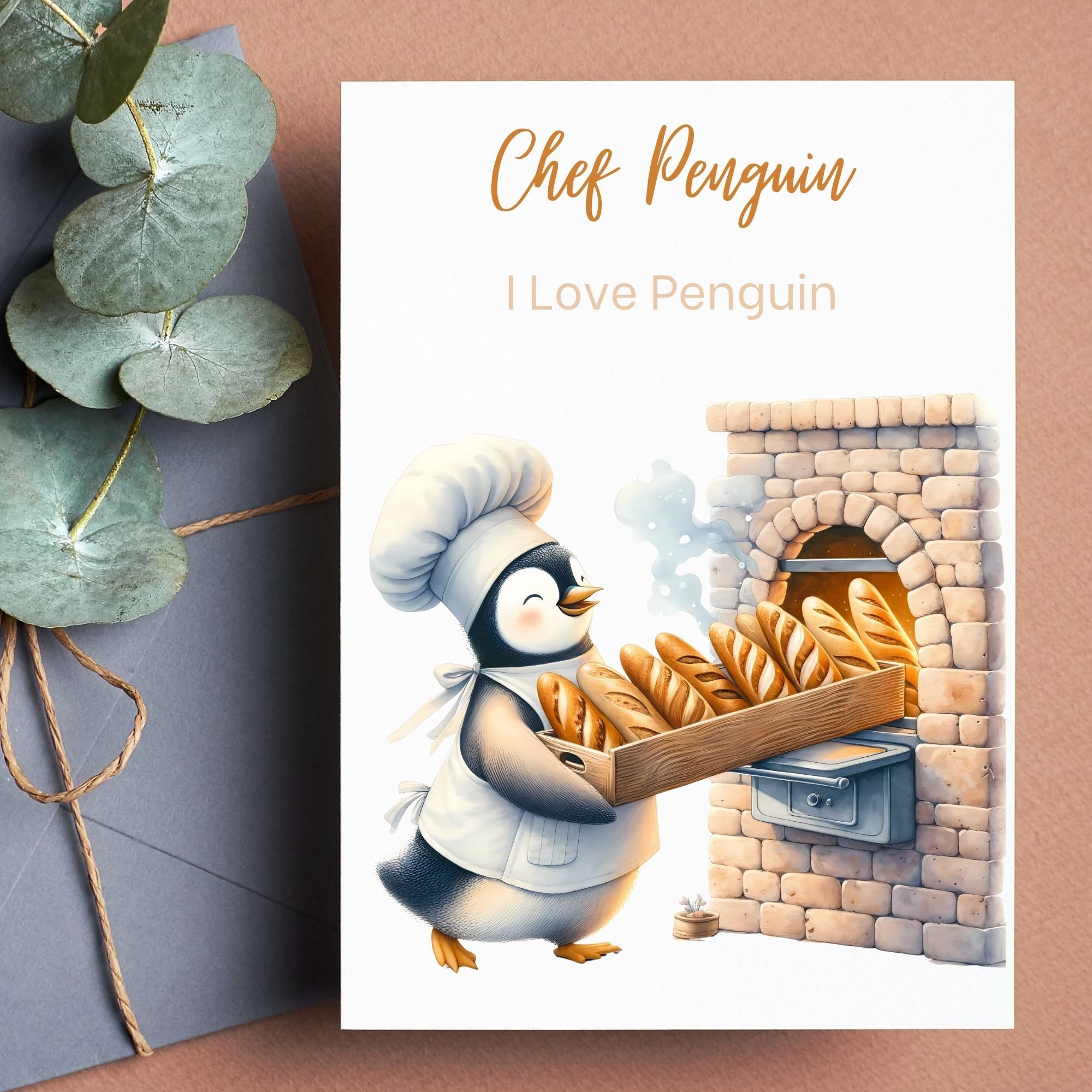 Cute Chef Penguin, Chef Penguin Clipart Bundle, Baker Penguin Art ...