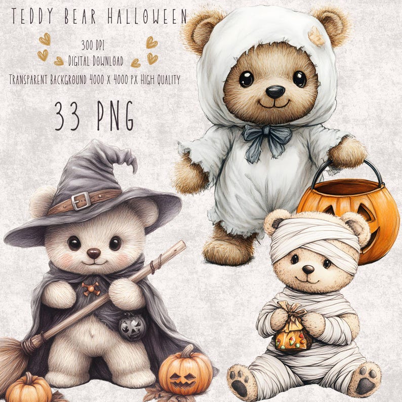 Halloween Teddy Bear, Fingerprint Book, Thumbprint Book, Bear ...