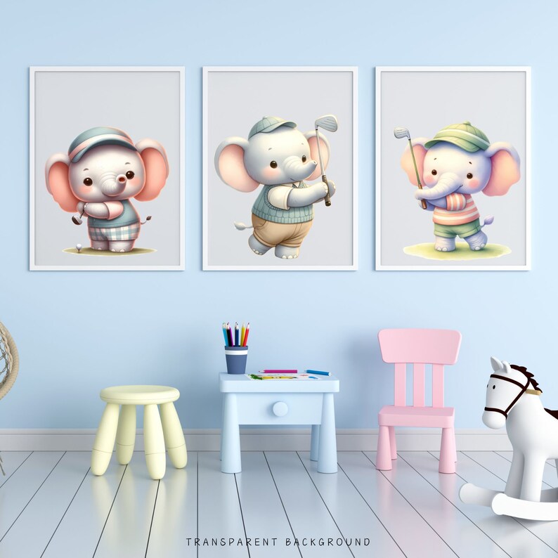 Golf Clipart, Golf PNG, Sport Animal Clipart, Cute Elephant, Baby ...