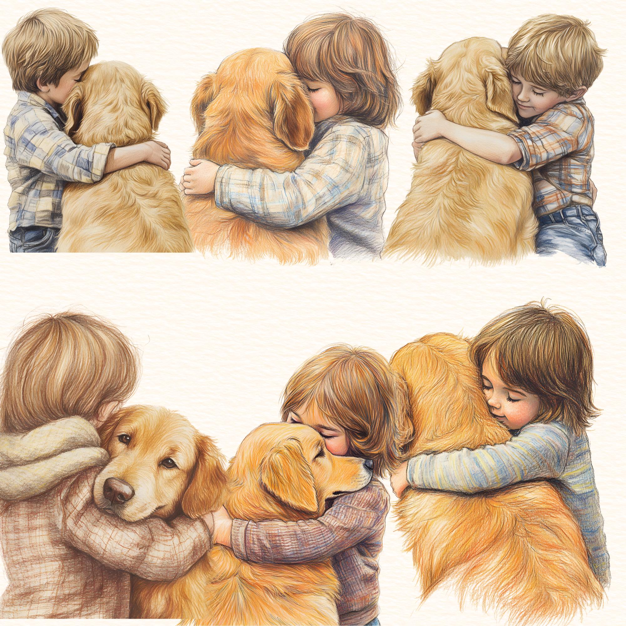 Golden Retriever Clipart: Moody Dog Art, PNG Files (digital Download ...