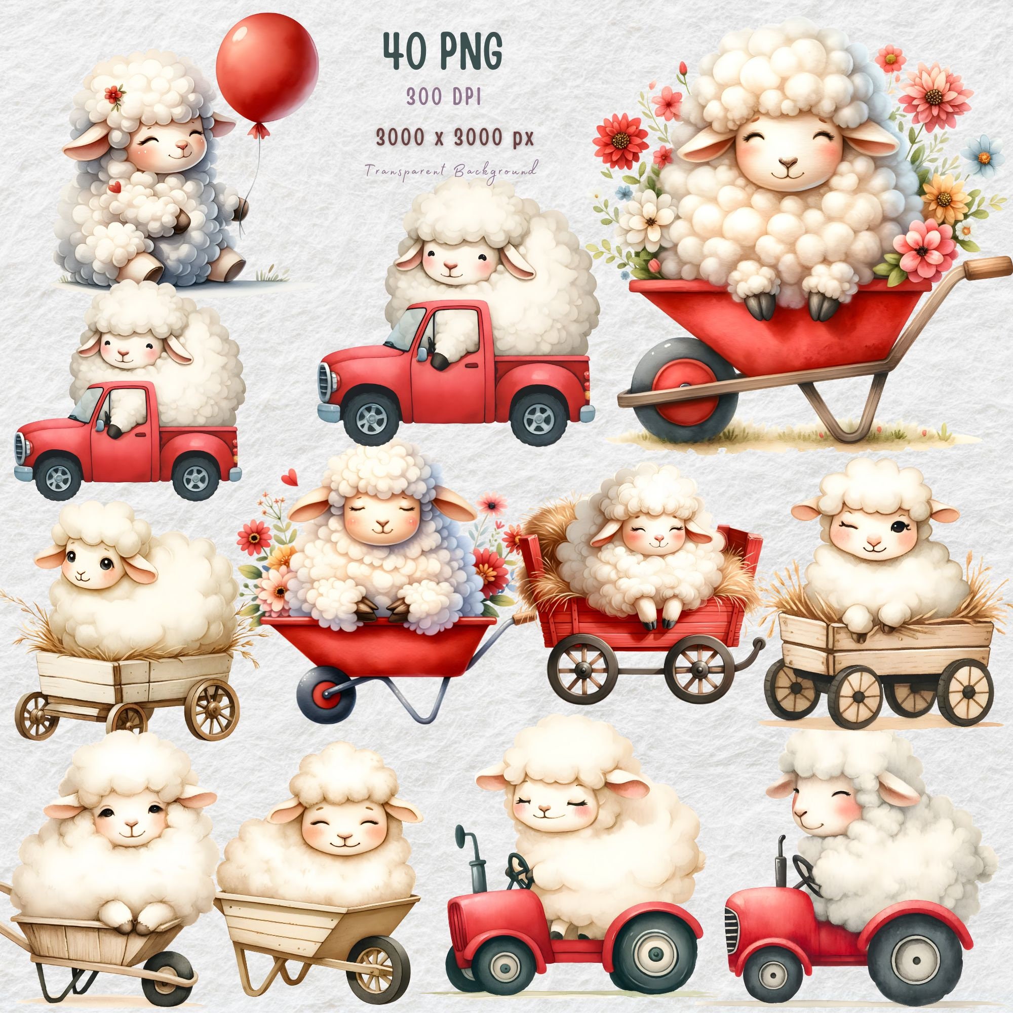 Cute Sheep Clipart, Sheep PNG, Sheep Farmer Decoration, Nursery Clipart ...