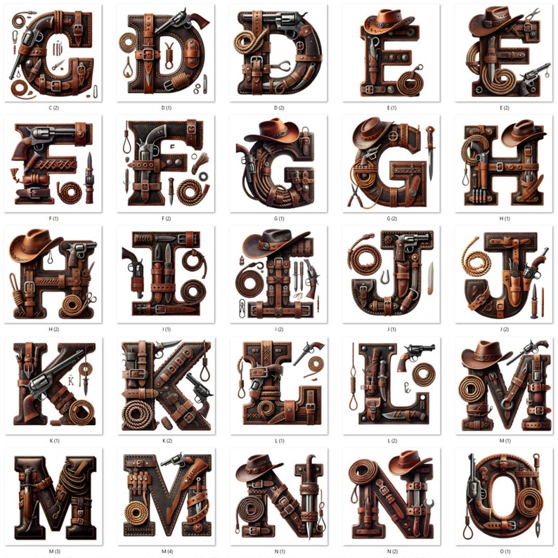 Cowboy Alphabet, Western Clipart Png , Western Font ,cowboy PNG ...