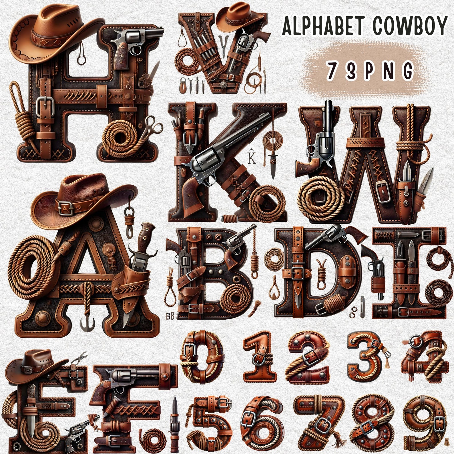 Cowboy Alphabet, Western Clipart Png , Western Font ,cowboy PNG ...