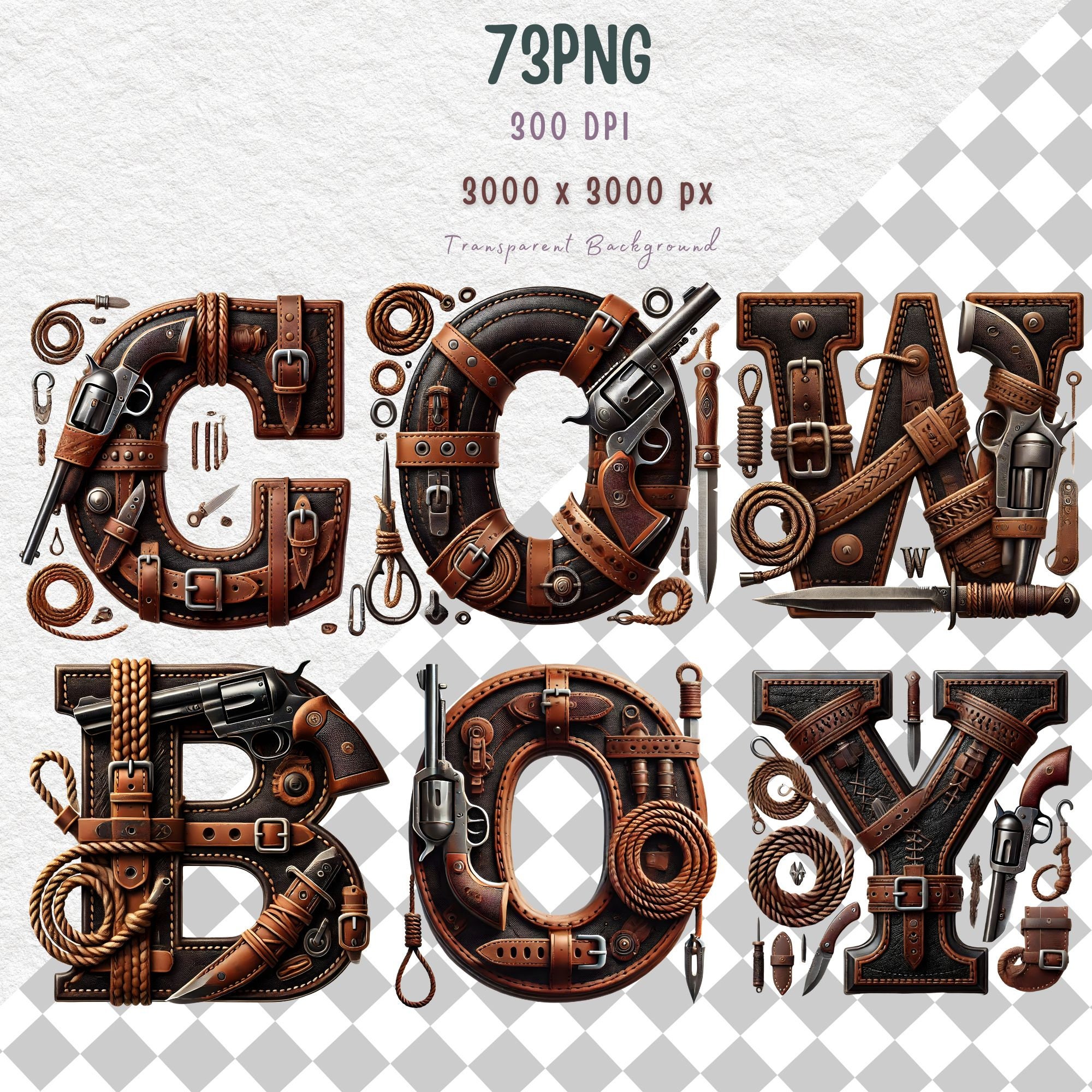 Cowboy Alphabet, Western Clipart Png , Western Font ,cowboy PNG ...