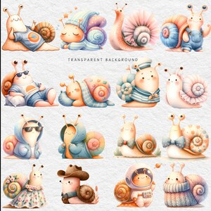 Watercolor Snail Clipart, Snail Clipart, Cute Snail Clipart, Little ...
