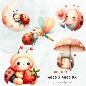 Cute Ladybug Valentine Clipart, Love Bug Clipart, Valentine Sublimation ...