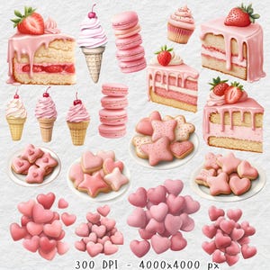 Pink Treats PNG Clipart , Sweet Dessert Illustration, Christmas Candy ...