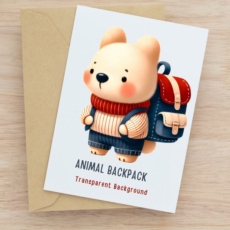 Back to School Png, Back to School Clipart, Animal Backpack Pattern ...