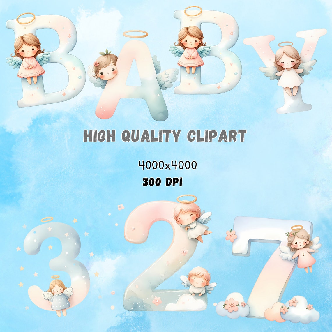 Christmas Angel Alphabet Clipart Fairy Alphabet Christmas - Etsy