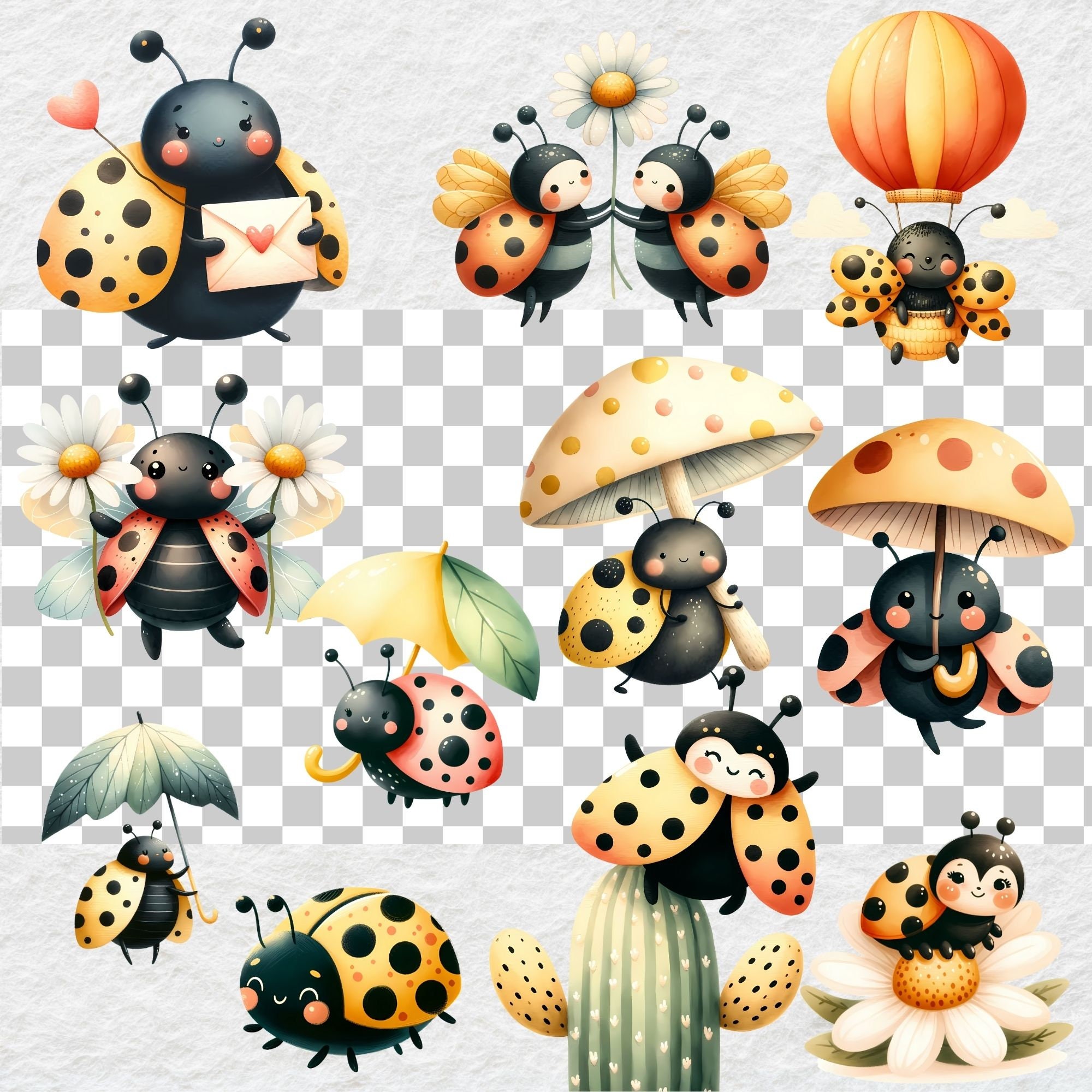 Pink Ladybug Valentine Clipart, Love Bug Clipart, Valentine Sublimation ...