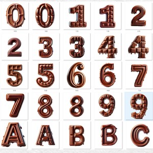 Chocolate Alphabet, Chocolate Clipart, Watercolor Chocolate Clipart ...