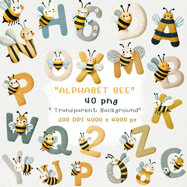 Honey Bee Alphabet - Etsy
