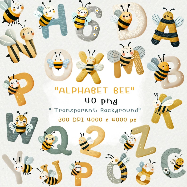 Alphabet Bee, Bee Alphabet Png, Alphabet Bee, Bee Font , Honey Bee ...