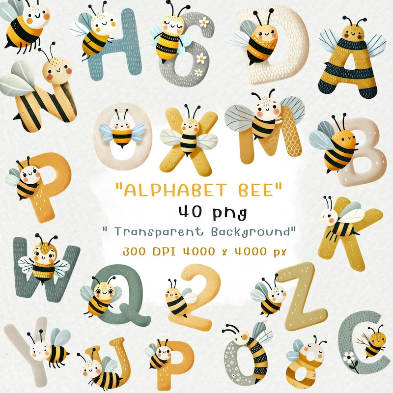 Honey Bee Alphabet - Etsy