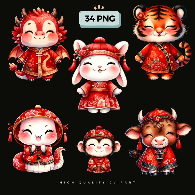 34 PNG Chinese Zodiac Clipart, Animal Signs China Digital, Chinese New ...