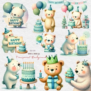 Bear Birthday, Bear Birthday Card, Cute Bear, Birthday Clipart ...