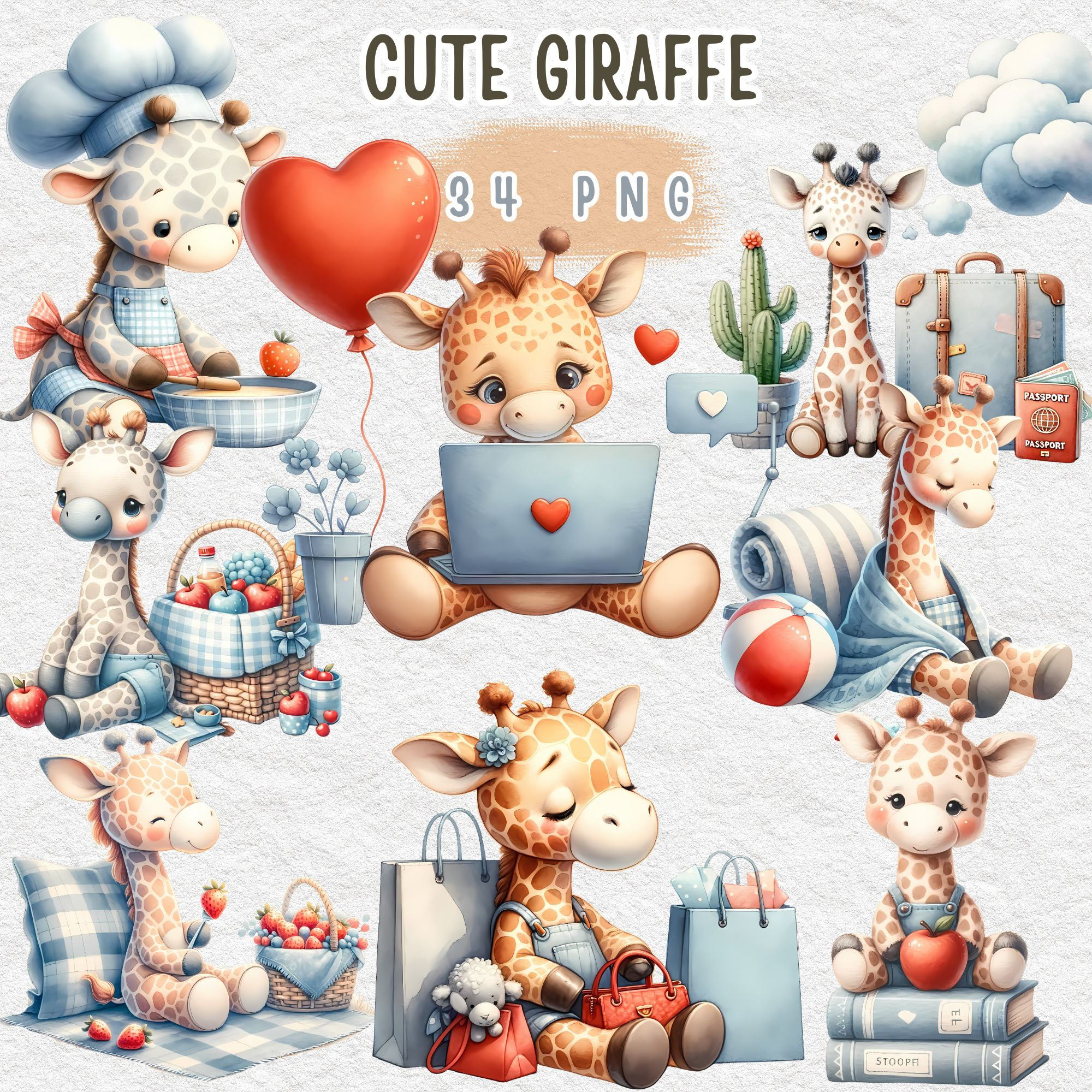 Cute Giraffe Clipart, Cute Giraffe Png, Giraffe Png, Sweet Giraffe ...