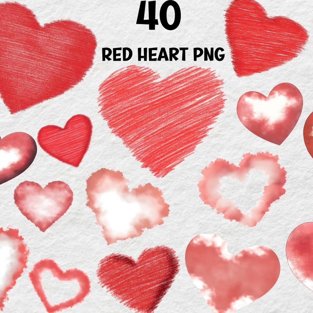 Watercolor Red Hearts Clipart, Heart Frames Clipart, Valentine Day ...