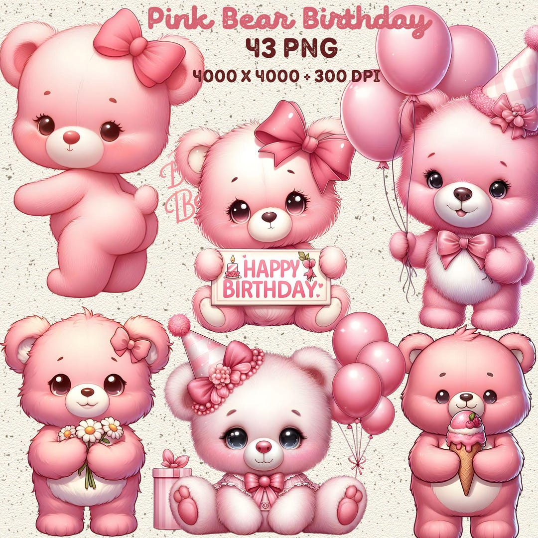 Birthday Bear Png, Bear Birthday, Bear Birthday Card, Cute Bear ...