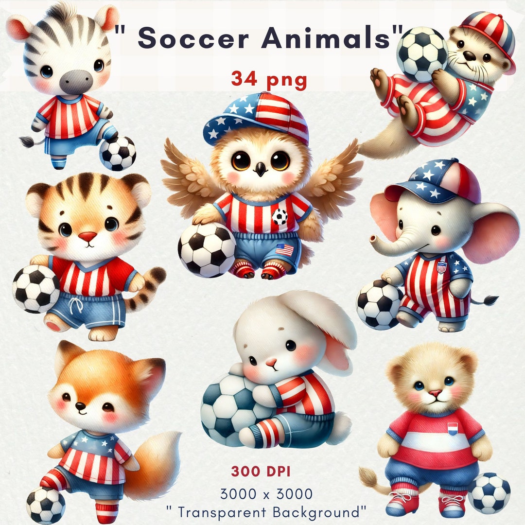Soccer Match Clipart Bundle, Watercolor Football PNG, Sports Clipart ...