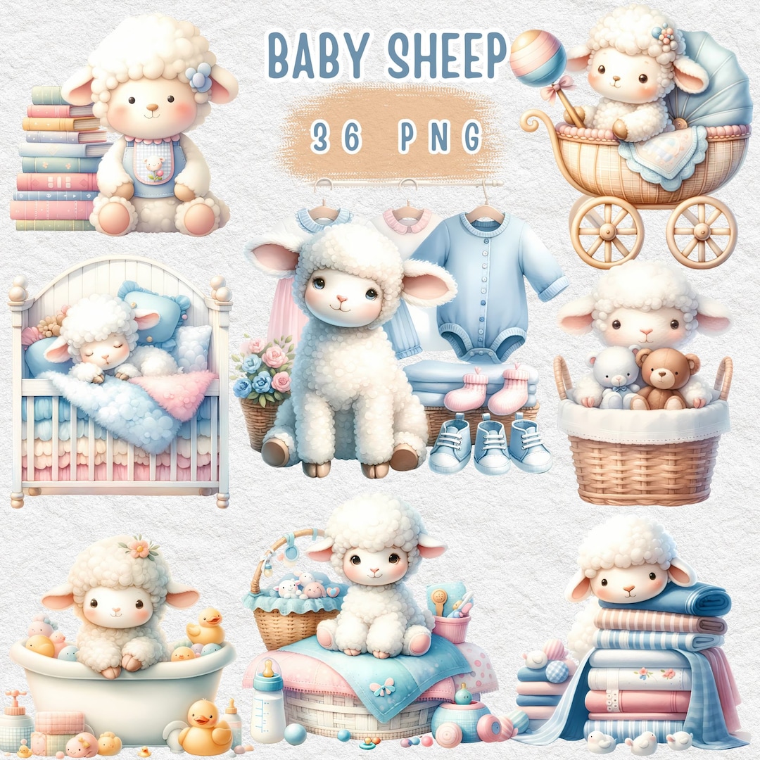 Baby Sheep PNG, Cute Sheep Clipart,sheep Farmer Decoration, Nursery ...