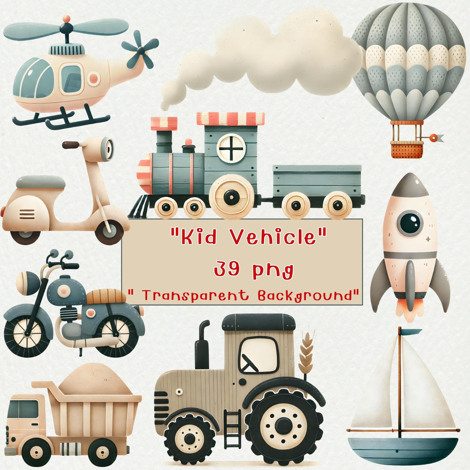 Watercolor Transportation Clipart, Vehicle Clipart, Public Transport ...