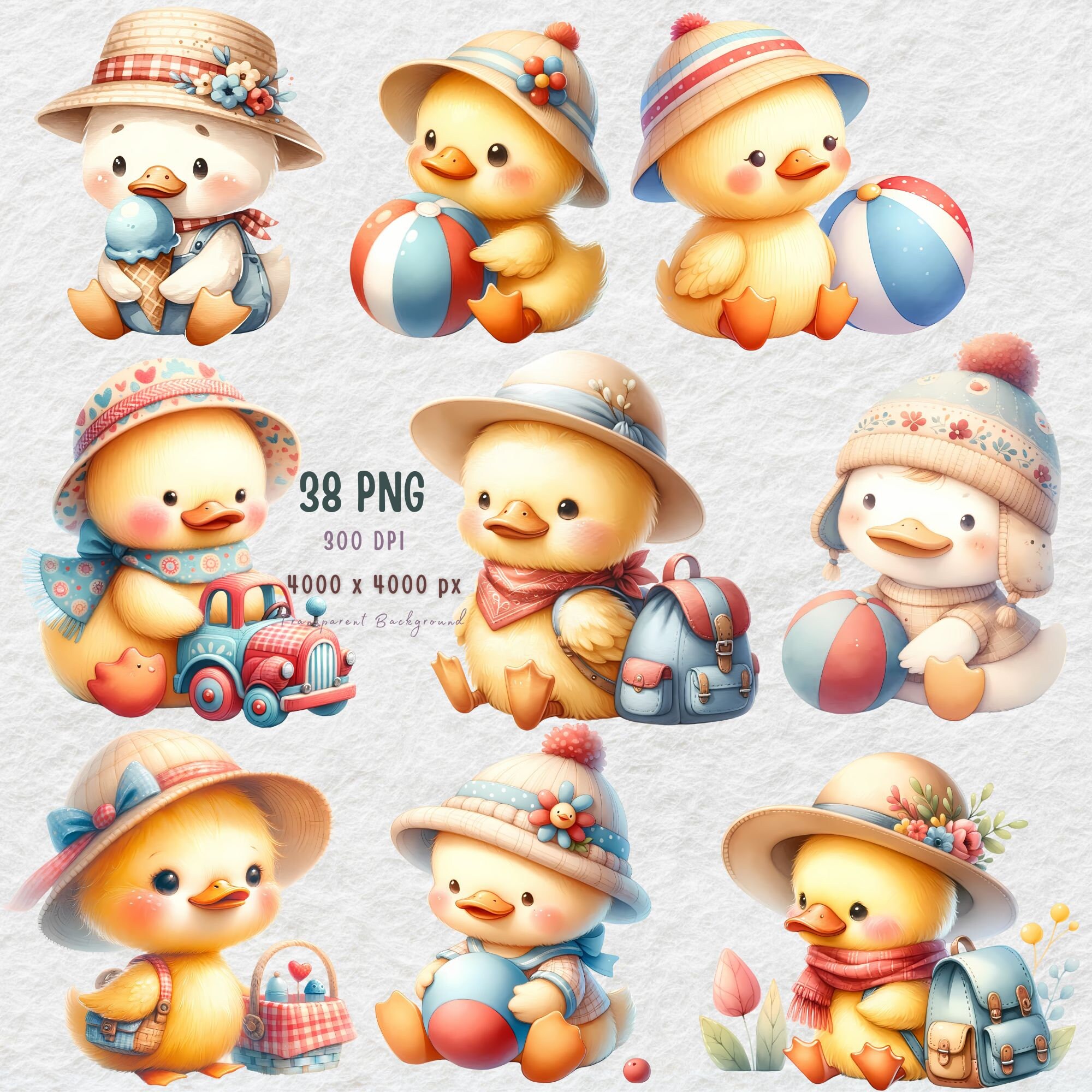 Duck Clipart, Cute Duck, Duck Print, Duck Print Nursery, Easter Clipart ...