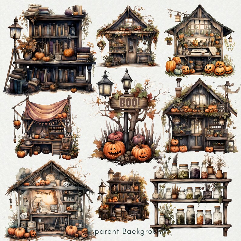 Watercolor Halloween Png, Halloween Storefronts, Spooky Store Images ...