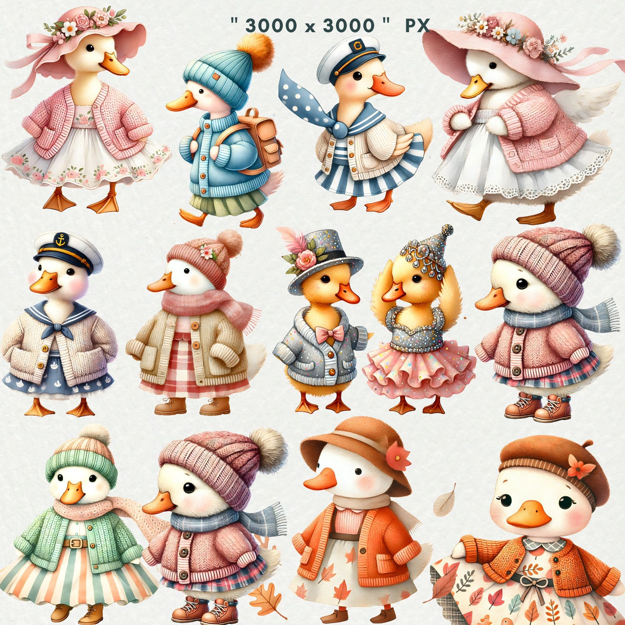 Watercolor Cute Duck Clipart, Duck Png, Duck Print, Duck Print Nursery ...