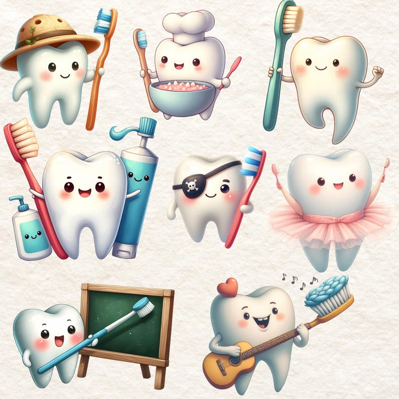 Cute Teeth Clipart,dentist Graphics,dentist PNG, Dental Care Clipart ...