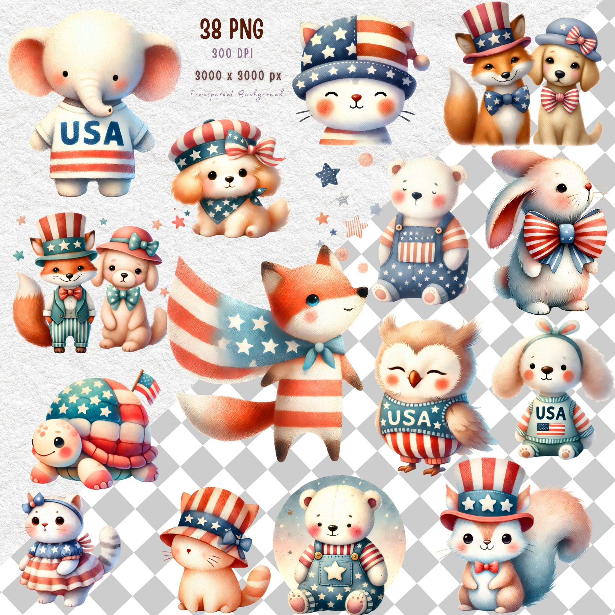 4th of July Png, 4th of July Png for Kids,love Usa, Animals Clipart ...