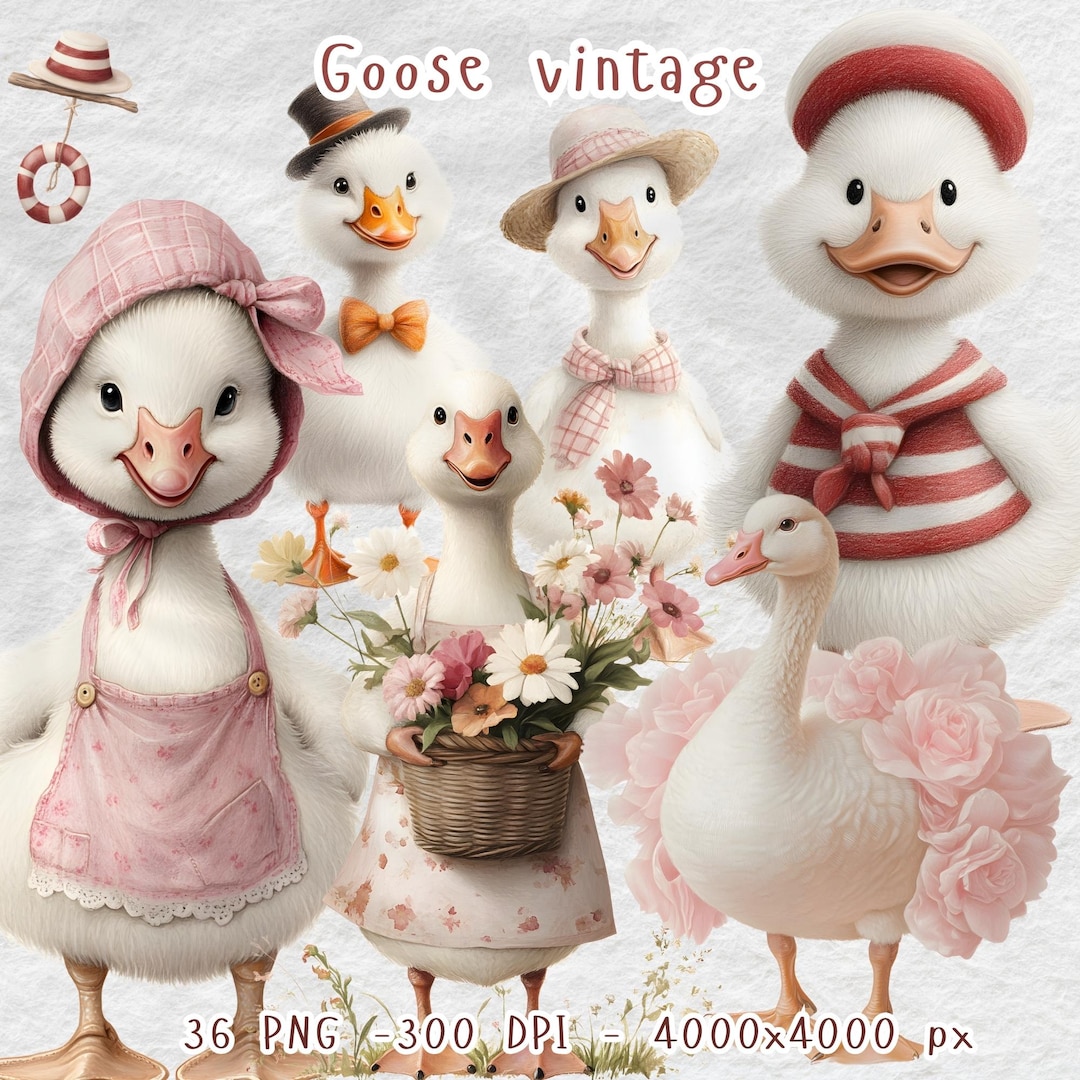 Vintage Goose, Goose Clipart, Goose Print, Goose Print Nursery, Geese ...