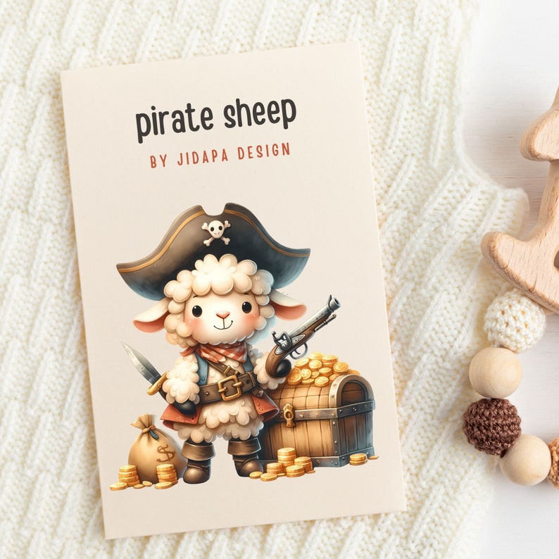 Pirate Sheep Clipart, Sheep PNG, Sheep Farmer Decoration, Nursery ...