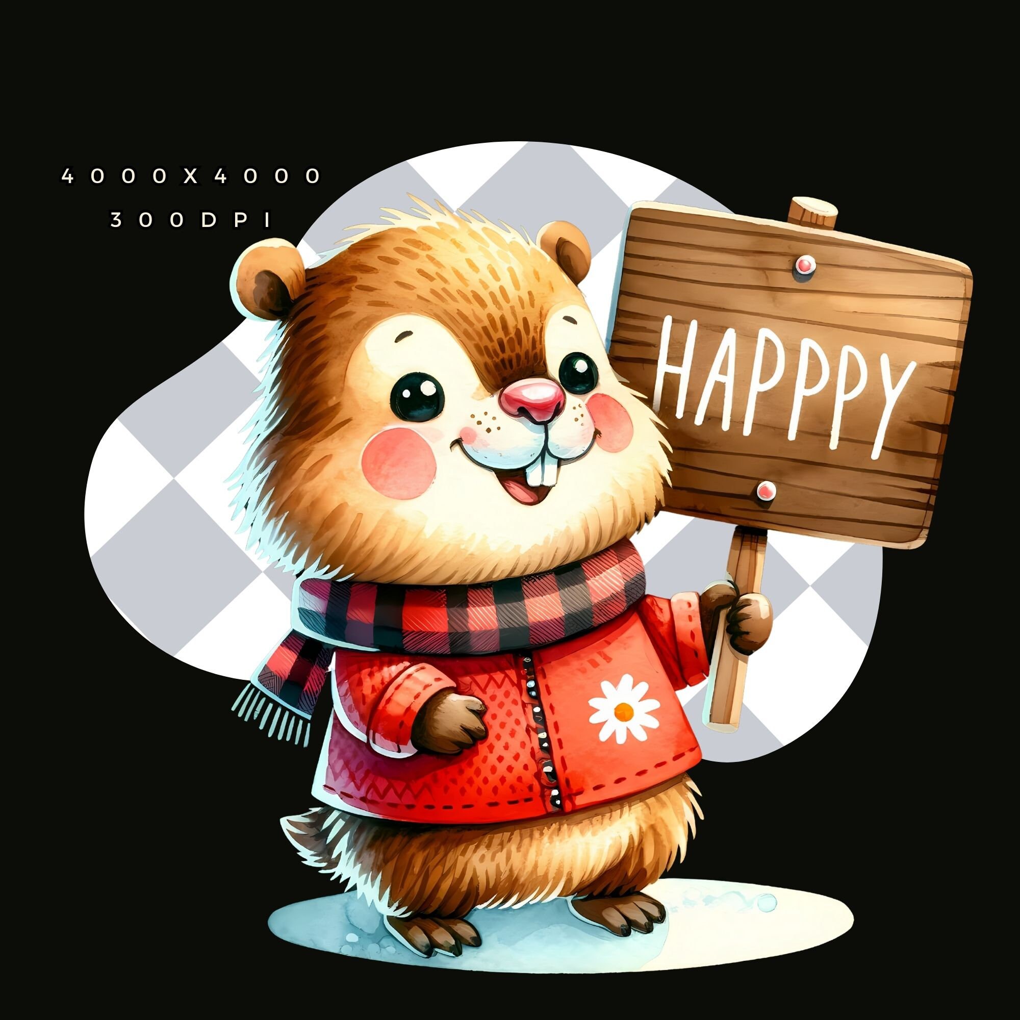 Groundhog Clipart, Watercolor Groundhog Clipart, Groundhog Download ...