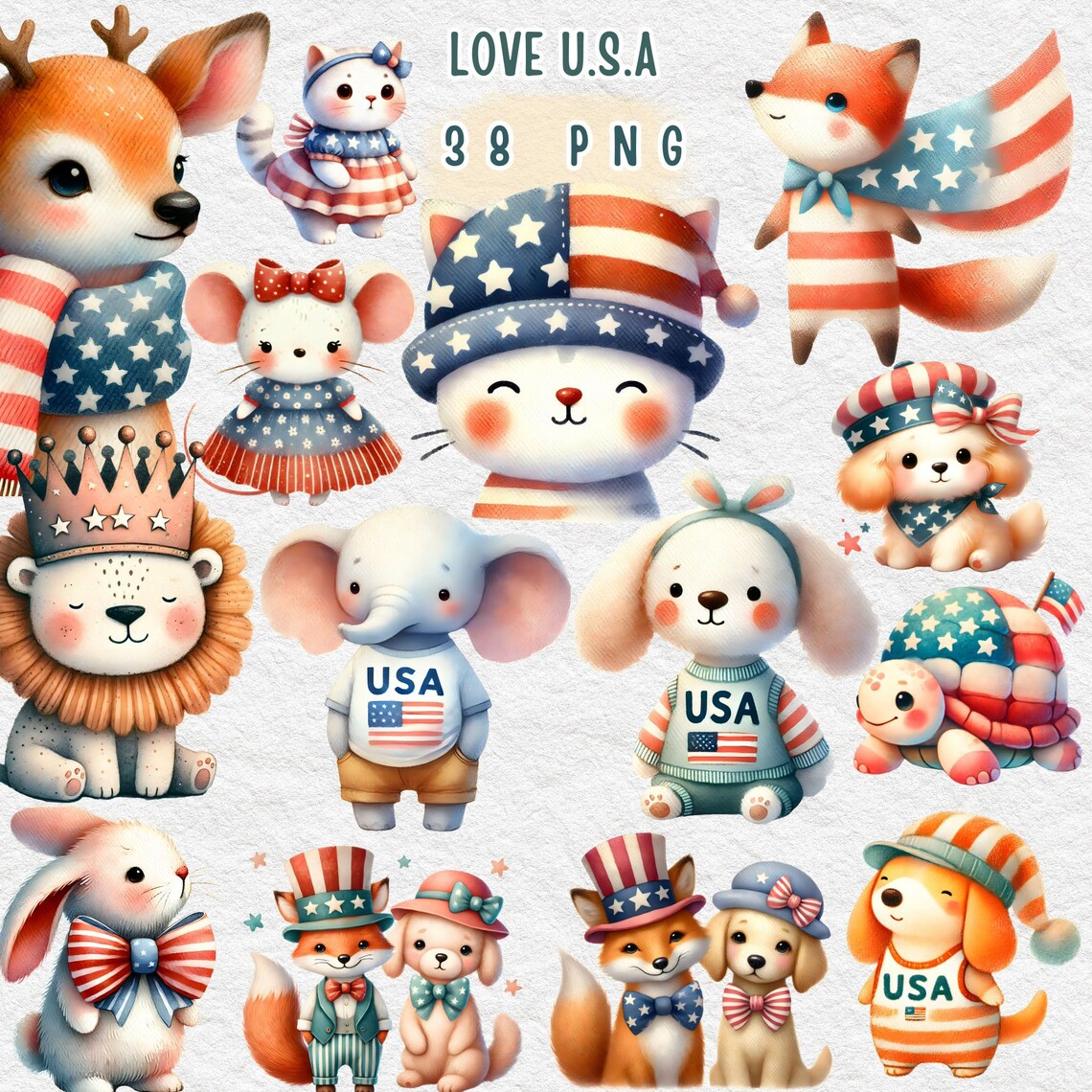 4th of July Png, 4th of July Png for Kids,love Usa, Animals Clipart ...