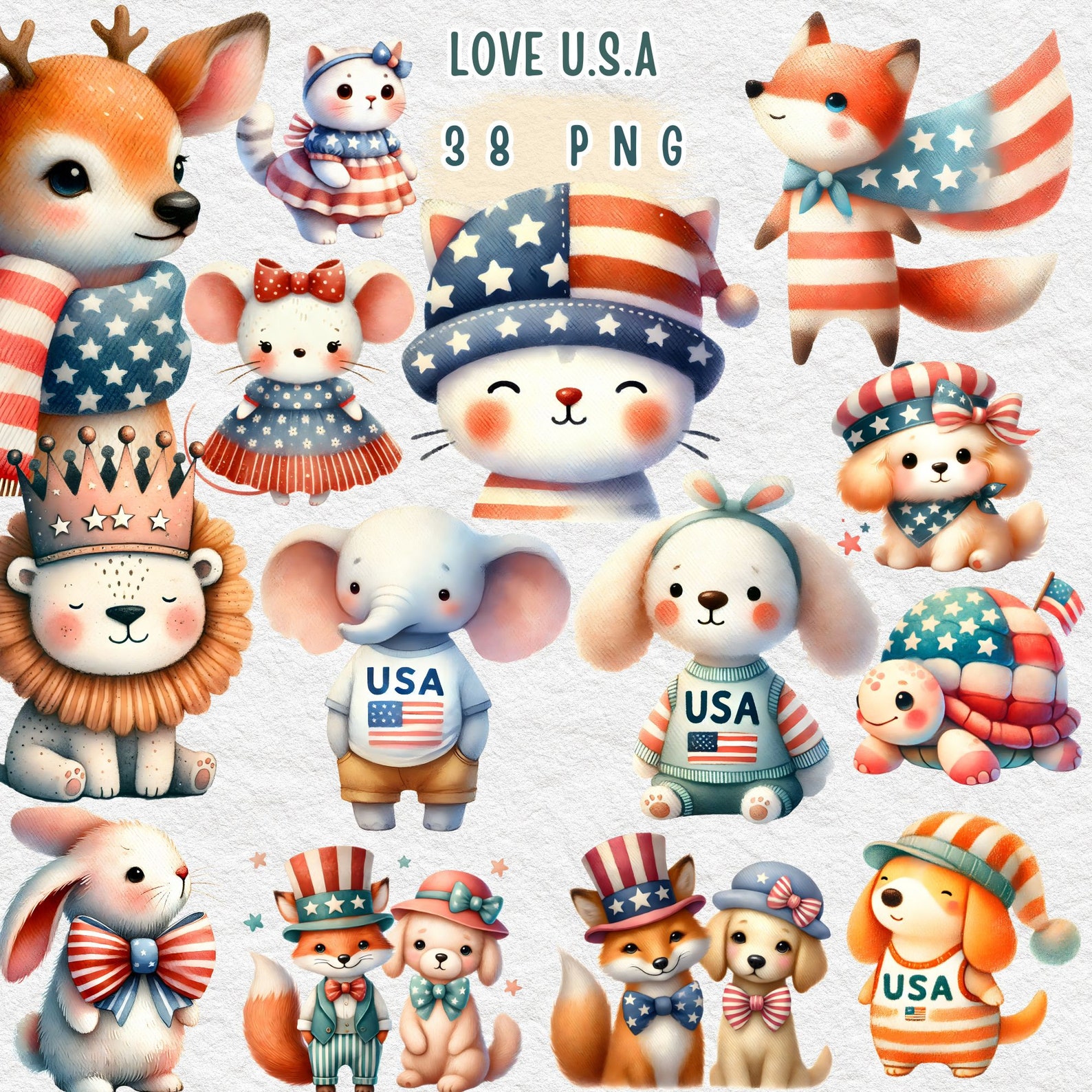 4th of July Png, 4th of July Png for Kids,love Usa, Animals Clipart ...