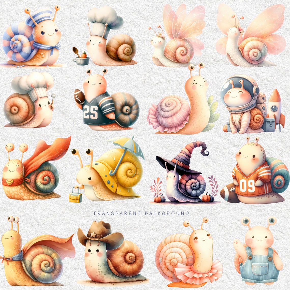 Watercolor Snail Clipart, Snail Clipart, Cute Snail Clipart, Little ...
