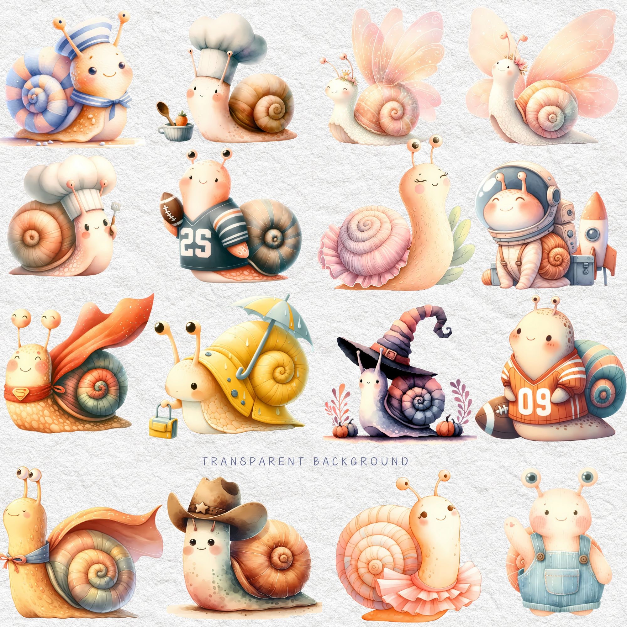 Watercolor Snail Clipart, Snail Clipart, Cute Snail Clipart, Little ...